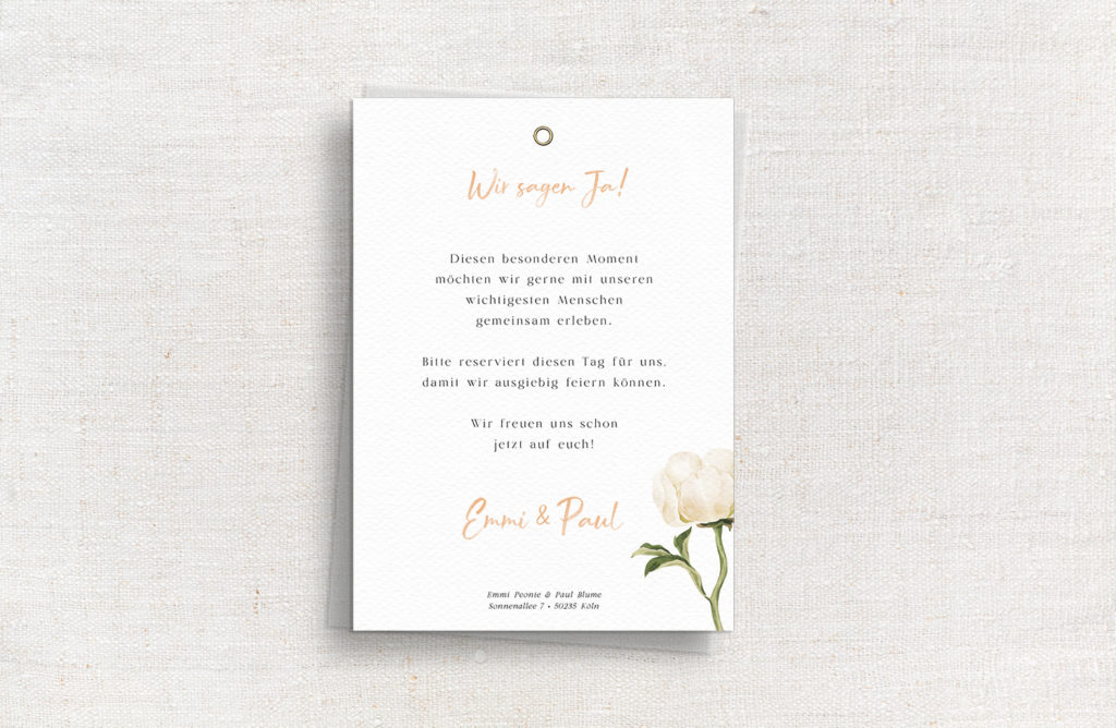 Save the date – Karte mit Transparentpapier DIN A 6 | peony on paper ...